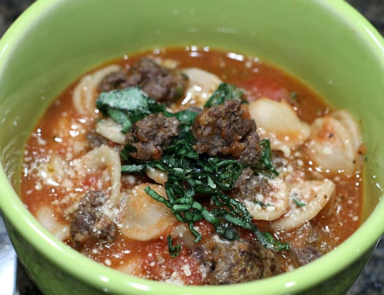 Italian Elk sausage tomato pasta soup | Wild Game Cuisine - NevadaFoodies