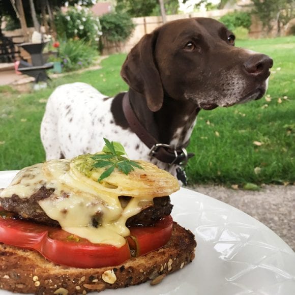 Open-Faced Pesto Elk Burger Sandwich | Wild Game Cuisine - NevadaFoodies